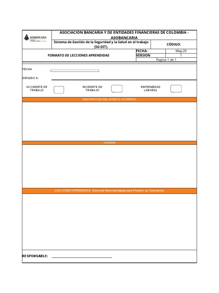 Formato de Lecciones Aprendidas | PDF