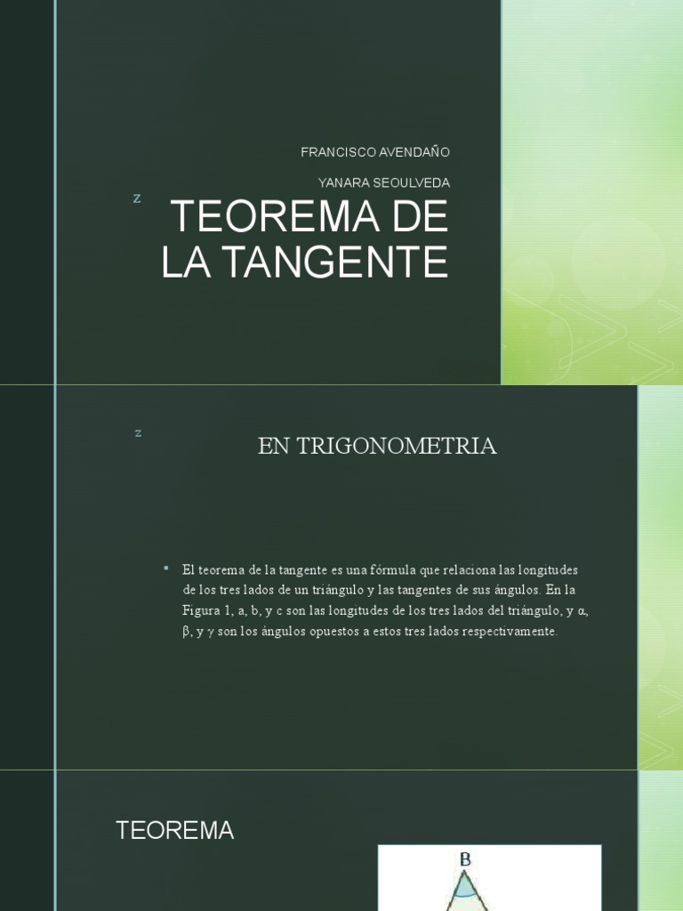 Teorema de La Tangente | PDF | Triángulo | Funciones trigonométricas