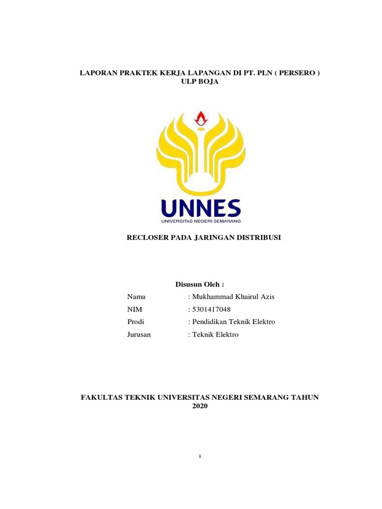 LAPORAN - PKL - PLN - ULP - BOJA - Azis Fixx | PDF