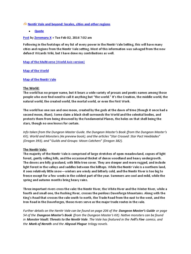 Nentir Vale Names and Goodness | PDF | Dungeons & Dragons Campaign ...