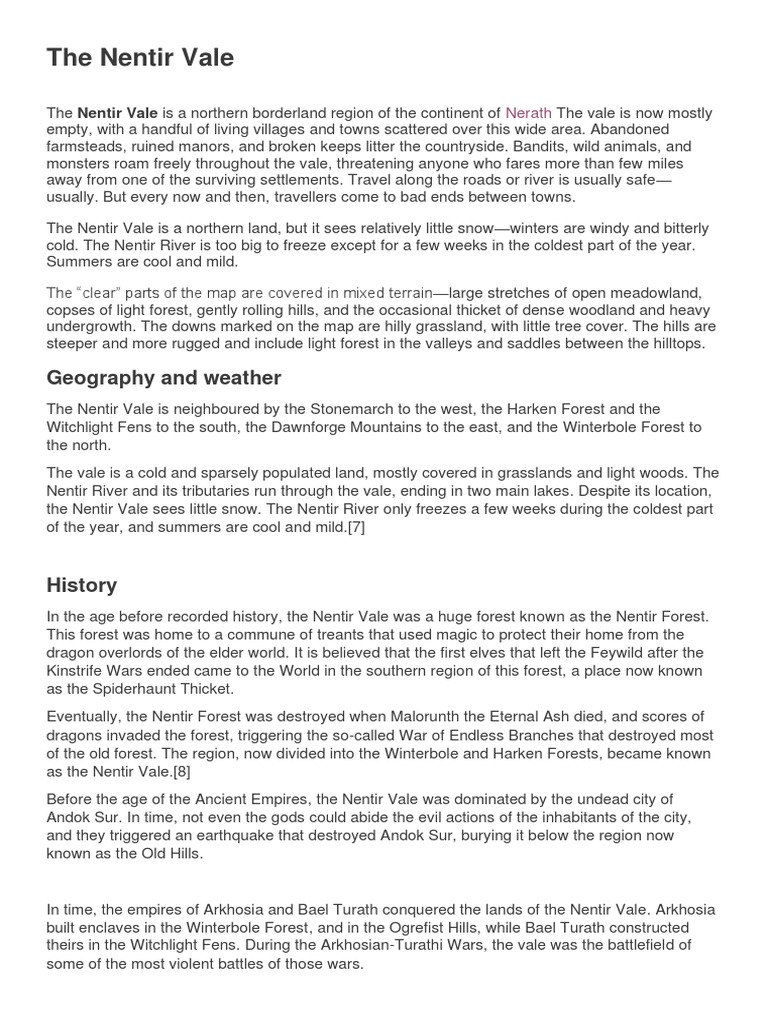 The Nentir Vale: Geography and Weather | Download Free PDF | Dwarf ...
