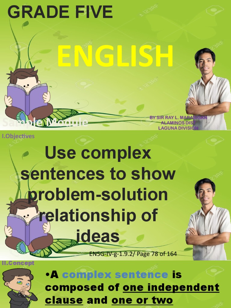 ENGLISH 5 Use Complex Sentences To Show Problem-Solution Relationship ...