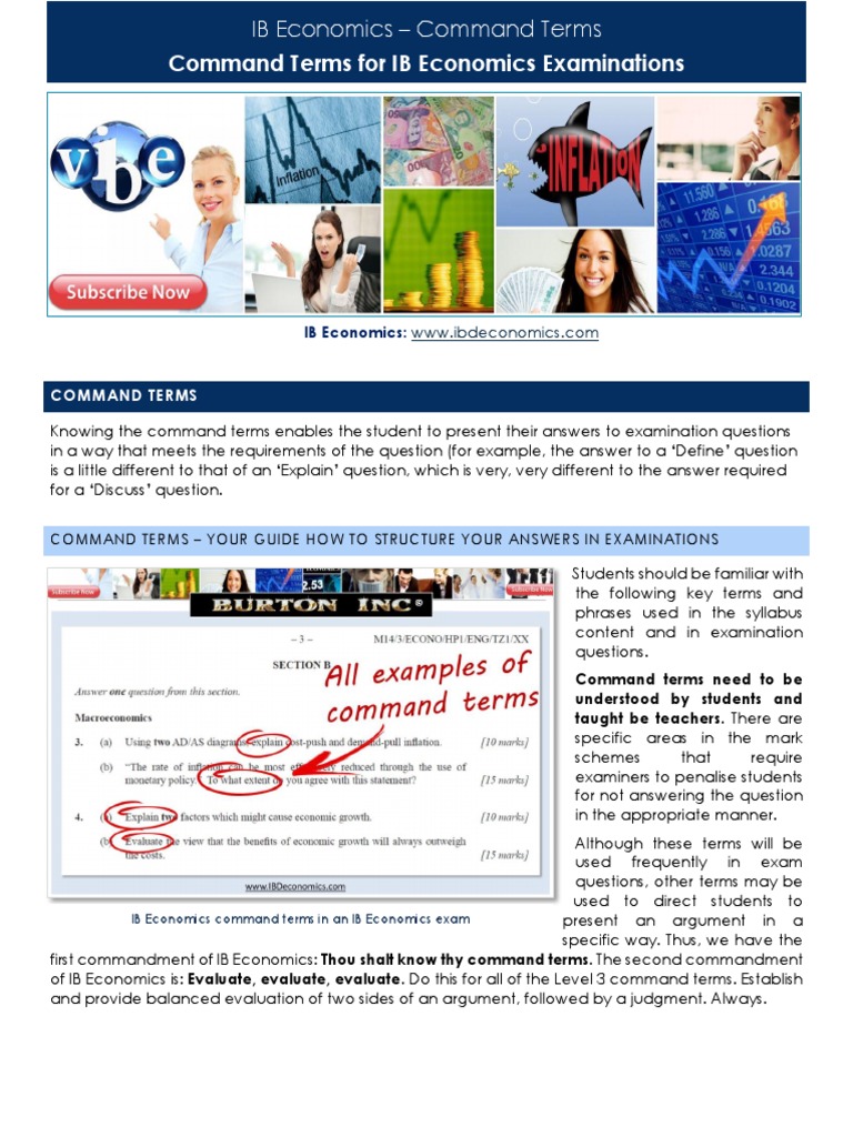 Ib Economics - Command Terms | PDF | Demand Curve | Demand