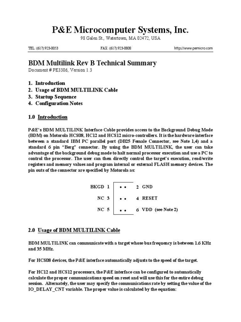 BDM Multilink Rev B Technical Guide | PDF | Computer Engineering ...