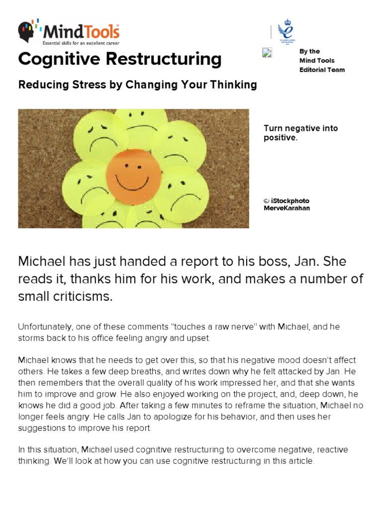 Cognitive Restructuring - Stress Management | PDF | Cognitive ...