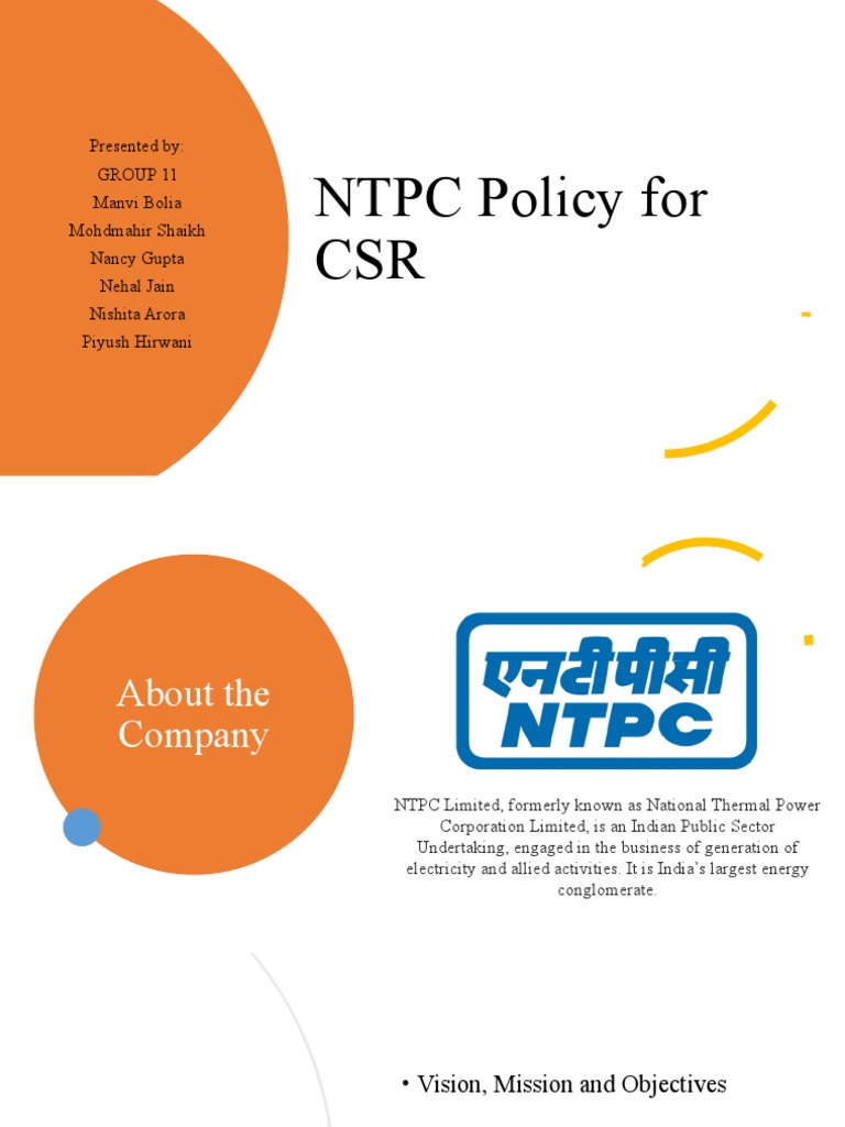 NTPC CSR Presentation | PDF