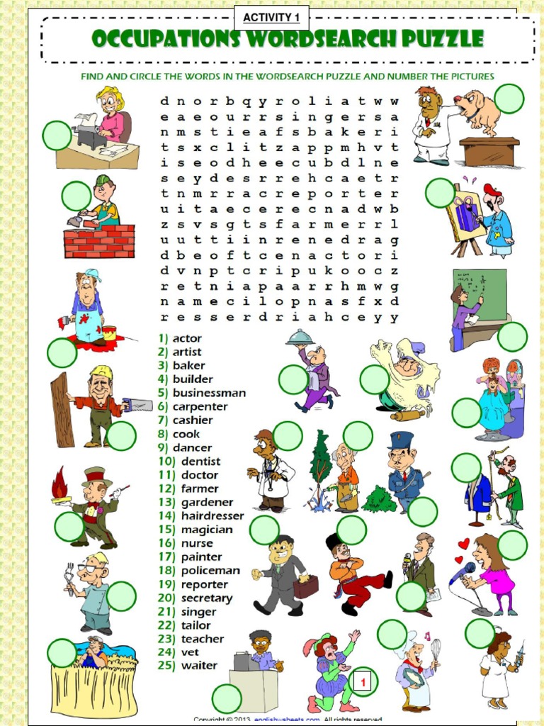 Verb to Be: Jobs and Professions Worksheet | PDF | Linguistic Typology ...
