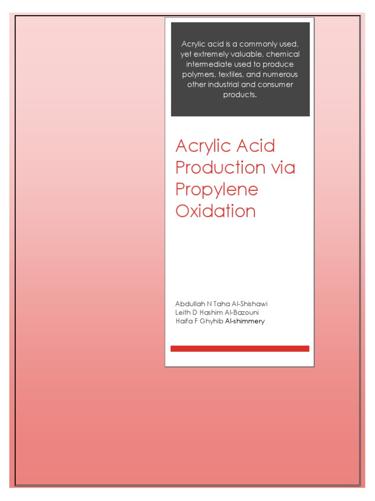 Acrylic Acid Production Via Propylene Oxidation | PDF | Amine | Ester
