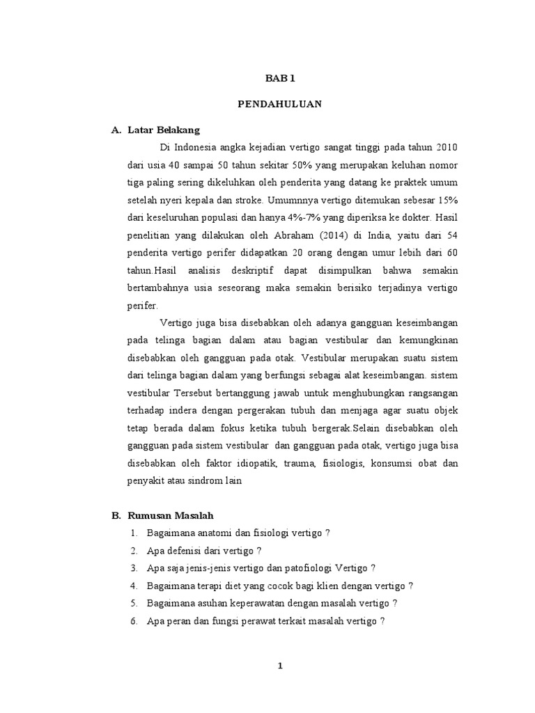 Memahami Vertigo: Penyebab dan Terapi | PDF