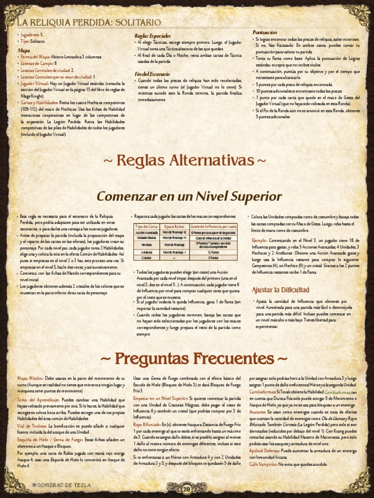 Pag 28 Corregida Reglas Expansion Mage Knight Ultimate Edition | PDF ...