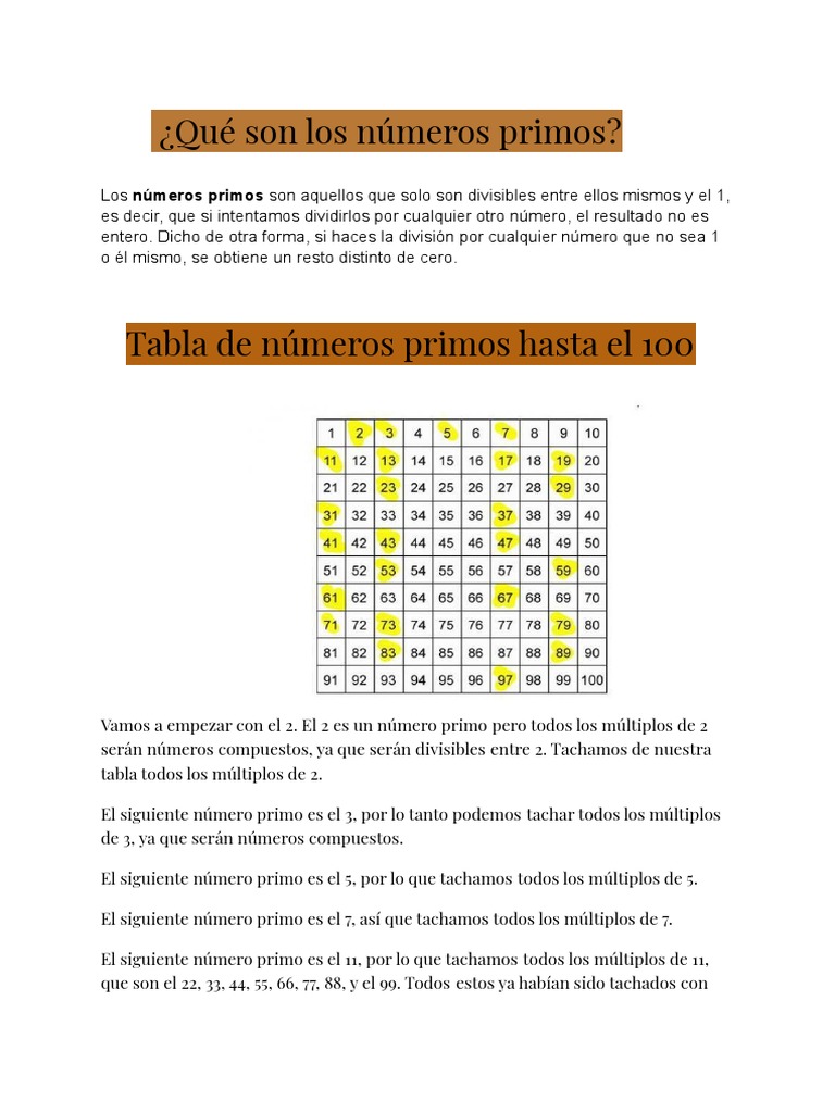 Numeros Primo y Factorizar Numeros | PDF | Número primo | Álgebra abstracta