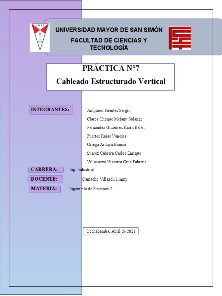 Práctica Grupal N°5 Cableado Estructurado | PDF | Tecnología de información y comunicaciones ...
