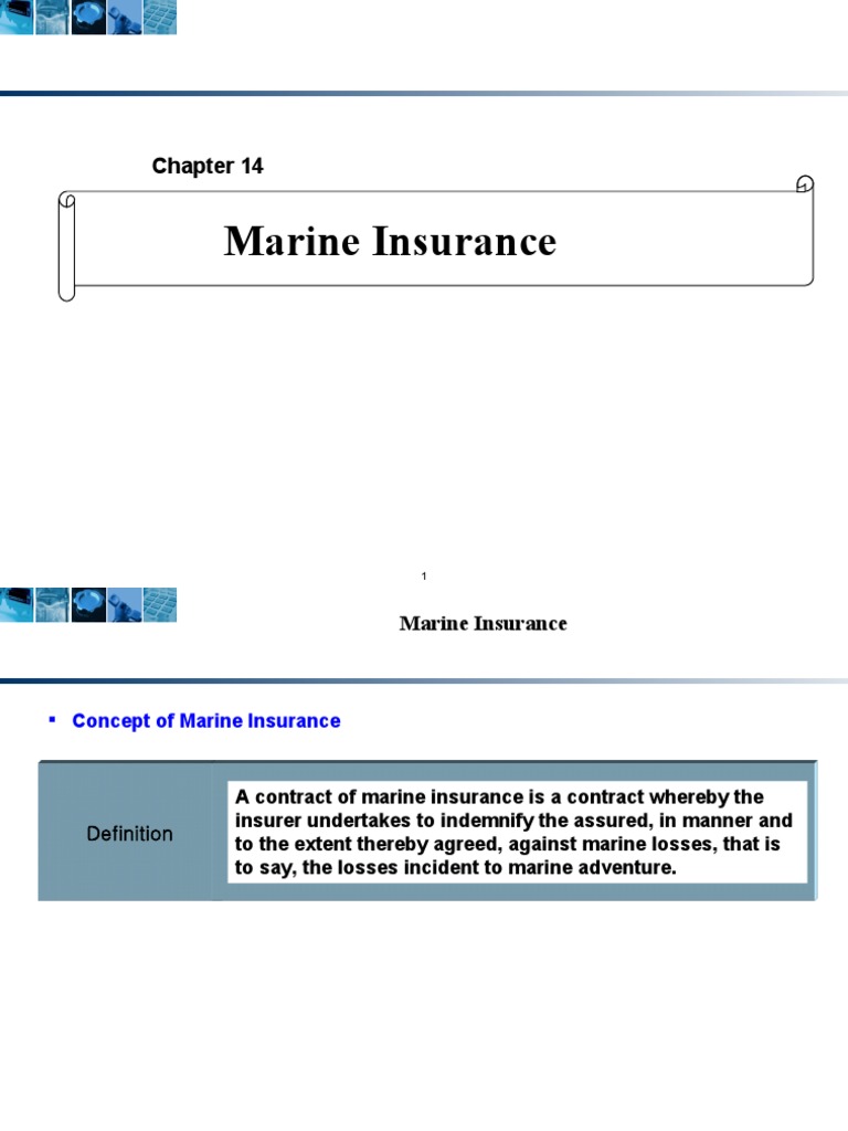 Chapter 14 Marine Insurance | PDF | Insurance | Indemnity