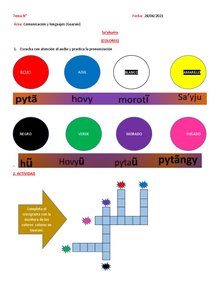 Los Colores en Guarani 6to | PDF