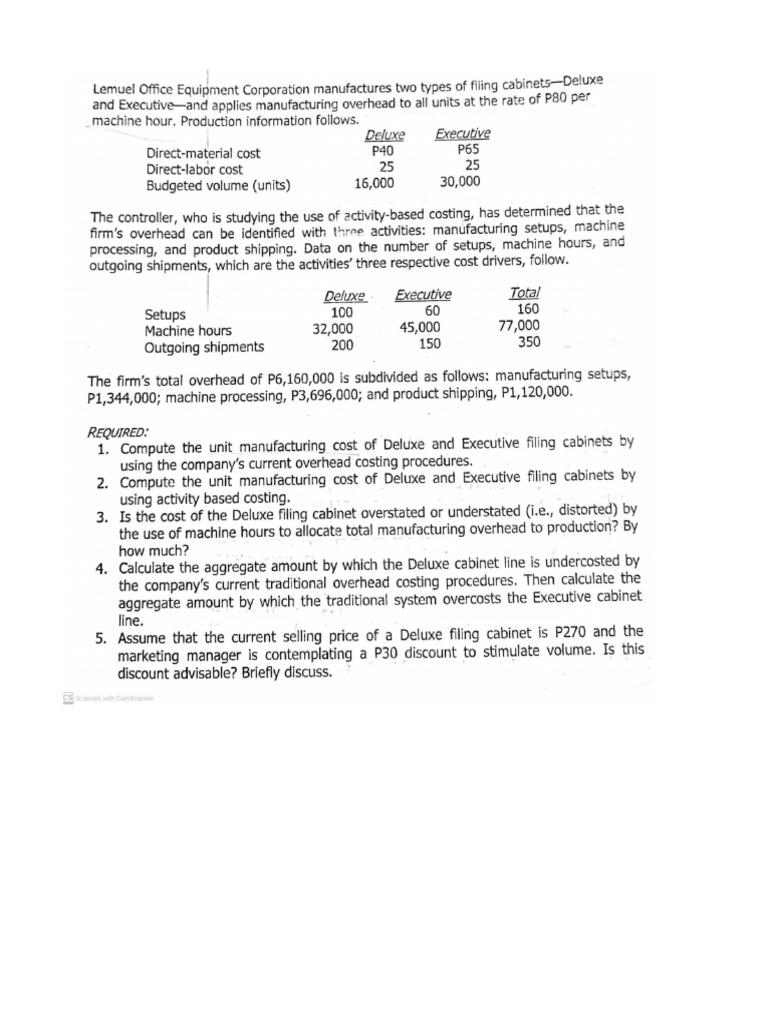 ABC Practice Problems Answer Key | PDF | Cost | Business Economics