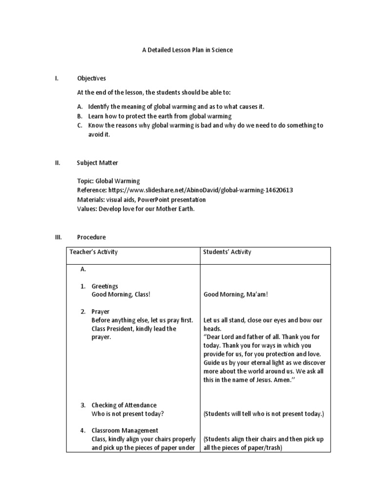 A Detailed Lesson Plan in Science | PDF | Greenhouse Effect ...