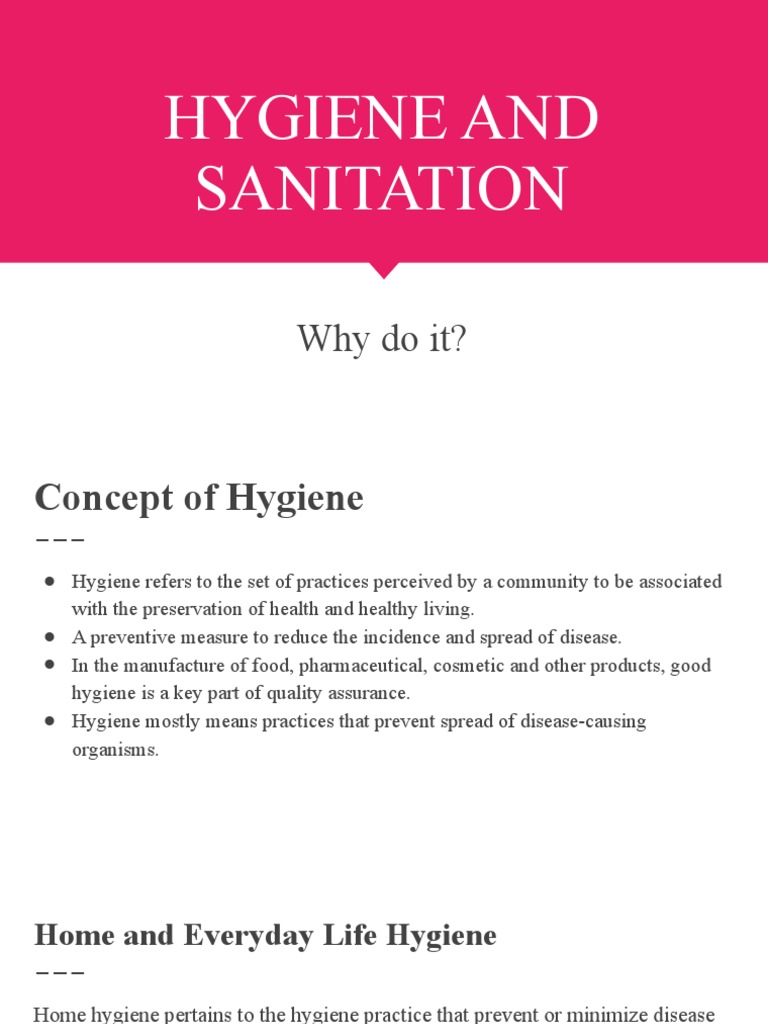 Home Hygiene and Sanitation Practices | PDF | Hygiene | Sanitation