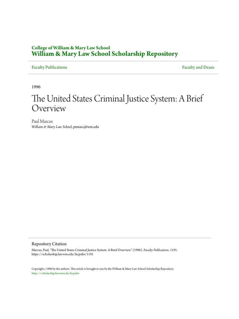 The United States Criminal Justice System - A Brief Overview | PDF ...