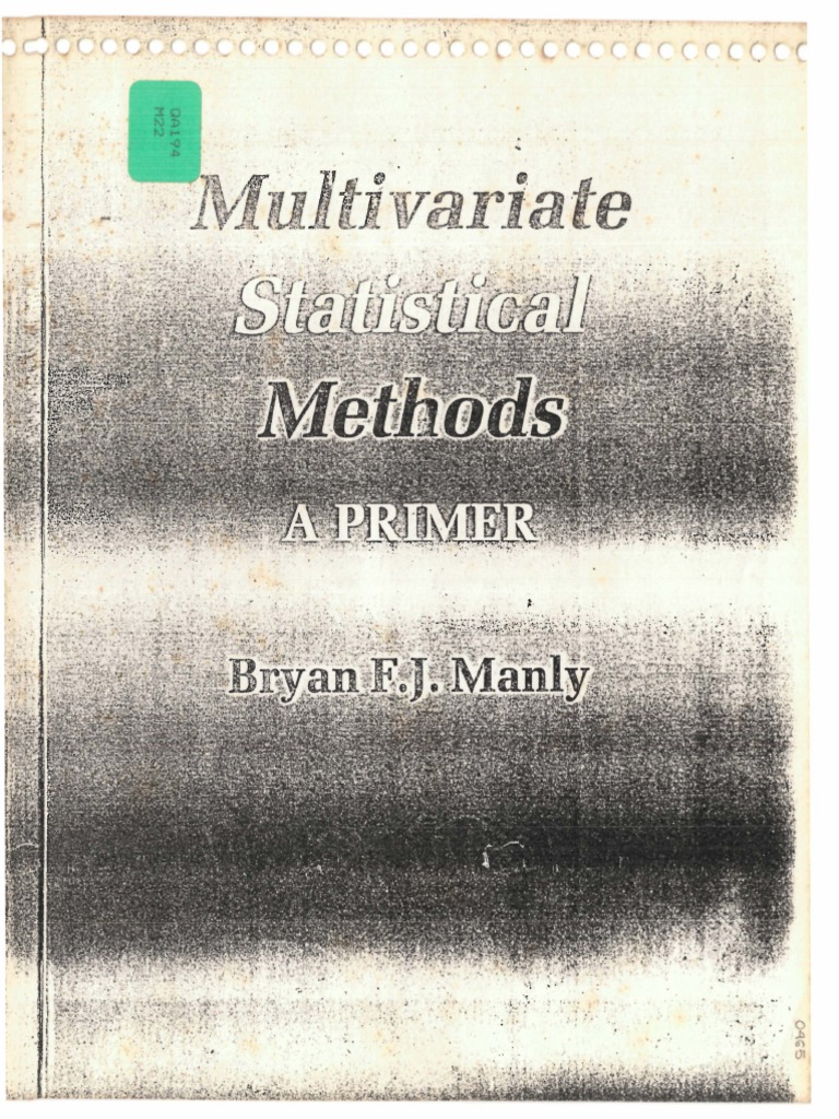 Multivariate Statistical Method | PDF | Factor Analysis | Principal Component Analysis