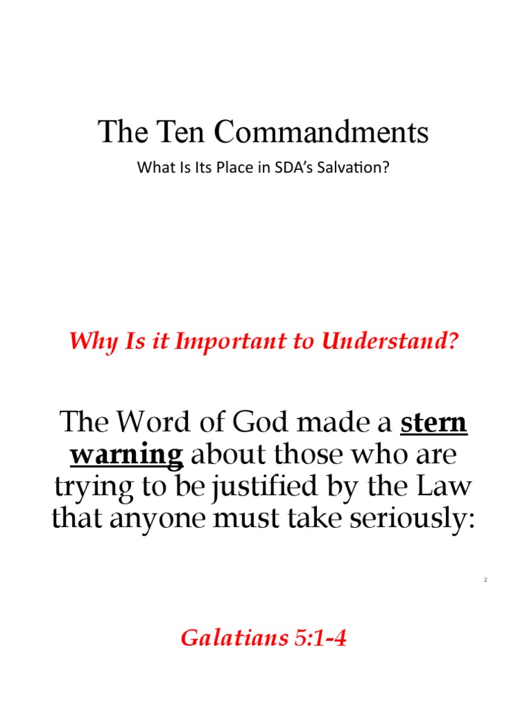 SDA Understanding of the Ten Commandments | PDF | Ten Commandments ...