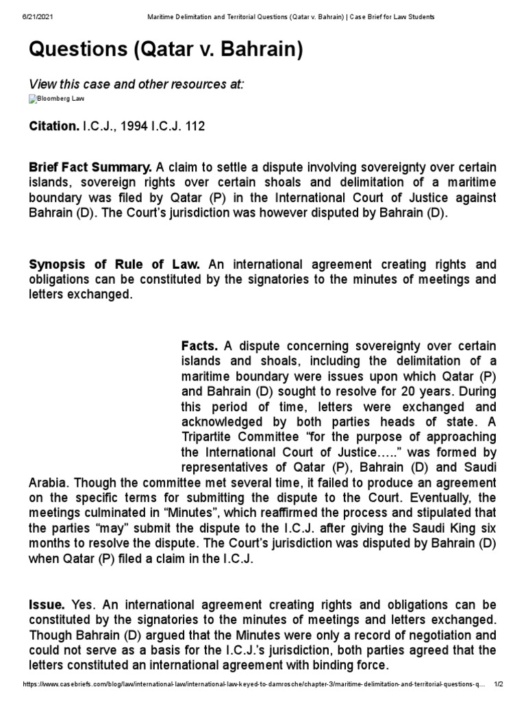 International Agreement Established Through Exchange of Letters and ...