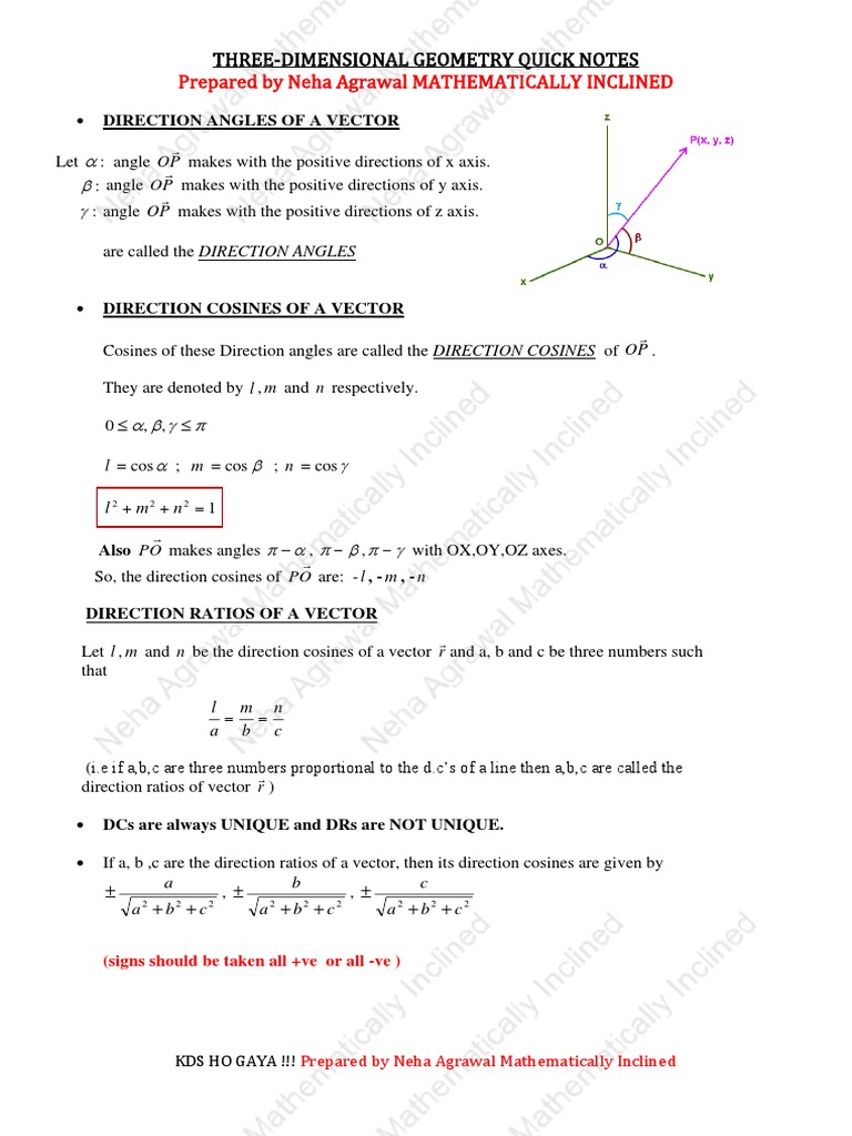 3-d Geometry Notes | PDF | Plane (Geometry) | Euclid