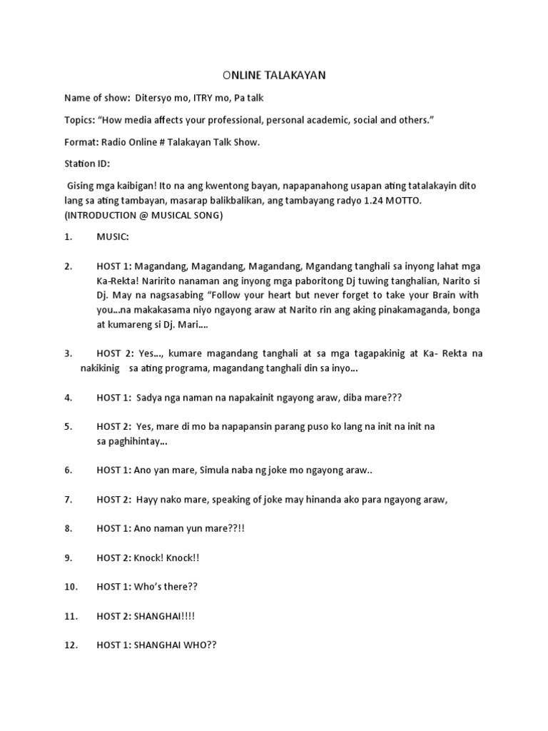 Online Talakayan | PDF