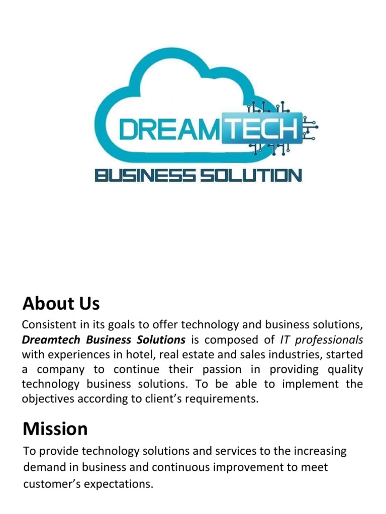 Dreamtech Business Solution Company Profile - UPDATED2020 September | PDF | Closed Circuit ...
