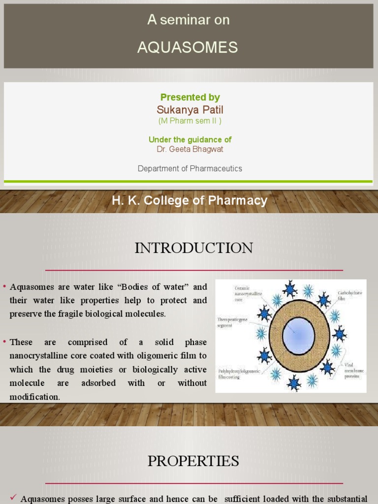 Aquasomes: A Seminar On | PDF | Hydrogen Bond | Chemical Bond
