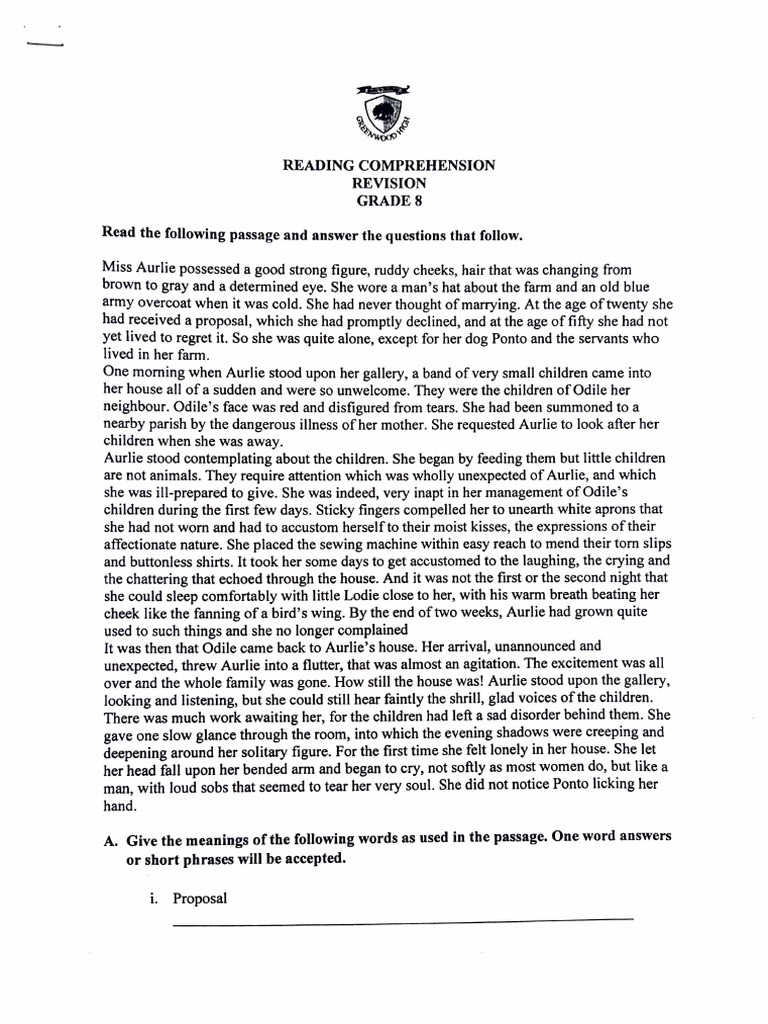 GR 8-T1 - Reading Comprehension | PDF | Mystery, Thriller & Crime Fiction