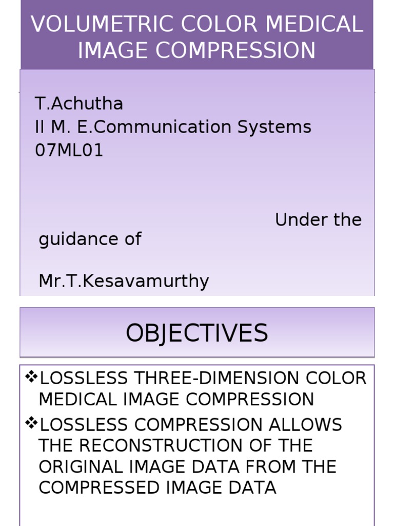 Volumetric COLOR Medical Image Compression | PDF | Voxel | Data Compression