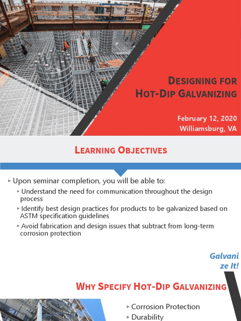 D H - D G: Esigning For OT IP Alvanizing | PDF | Galvanization | Industrial Processes