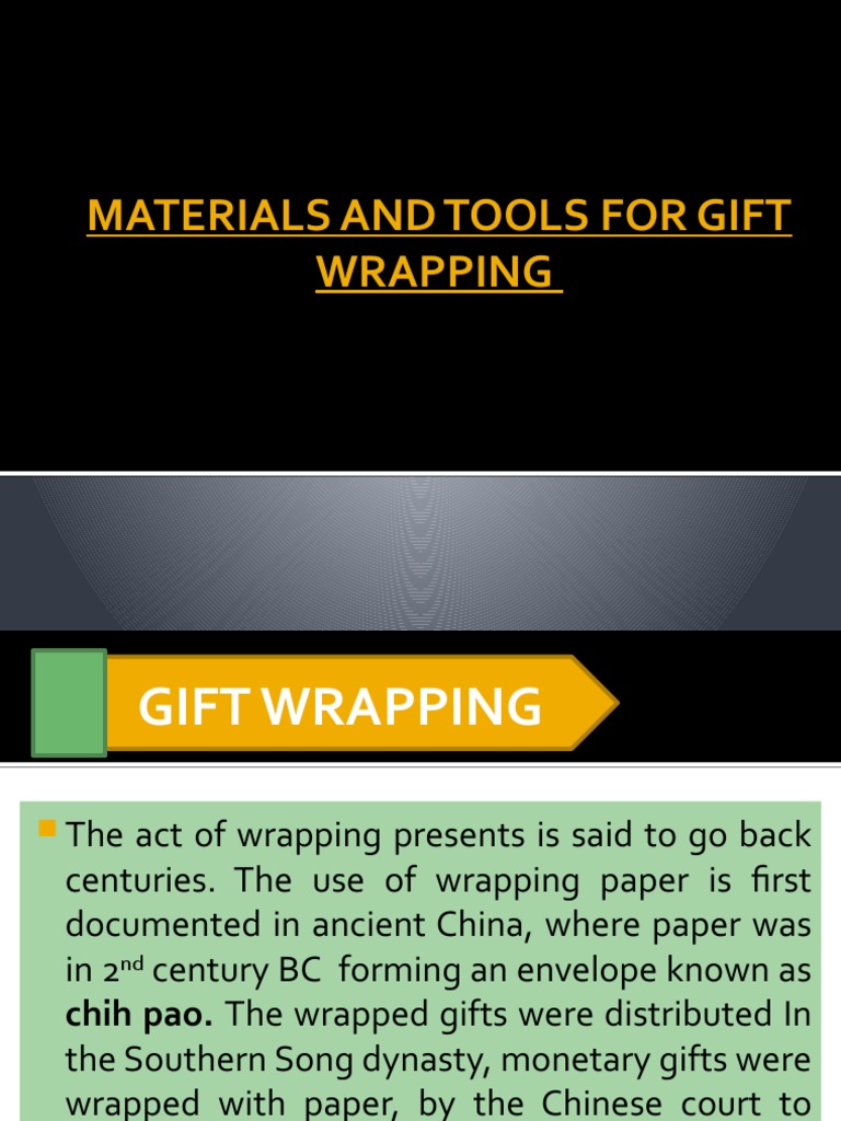 Essential Tools and Materials for Gift Wrapping | PDF | Tools | Paper