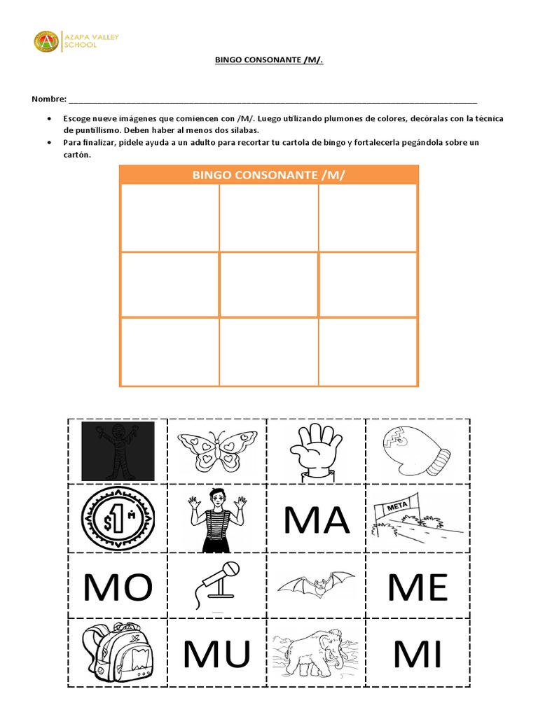 Bingo Consonante M Viernes 11 Junio | PDF