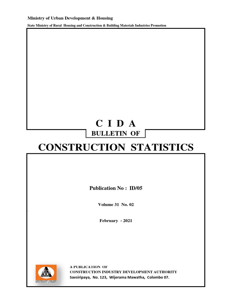 Cida Bulletin of Construction Statistics February 2021 | PDF | Wall ...