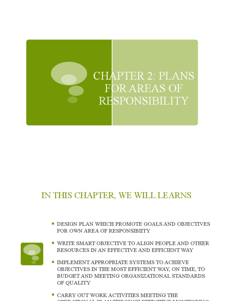Chapter 2: Plans For Areas of Responsibility | PDF | Goal | Performance ...