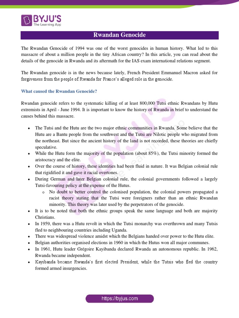 What Caused The Rwandan Genocide? | PDF | Rwandan Genocide | Hutu