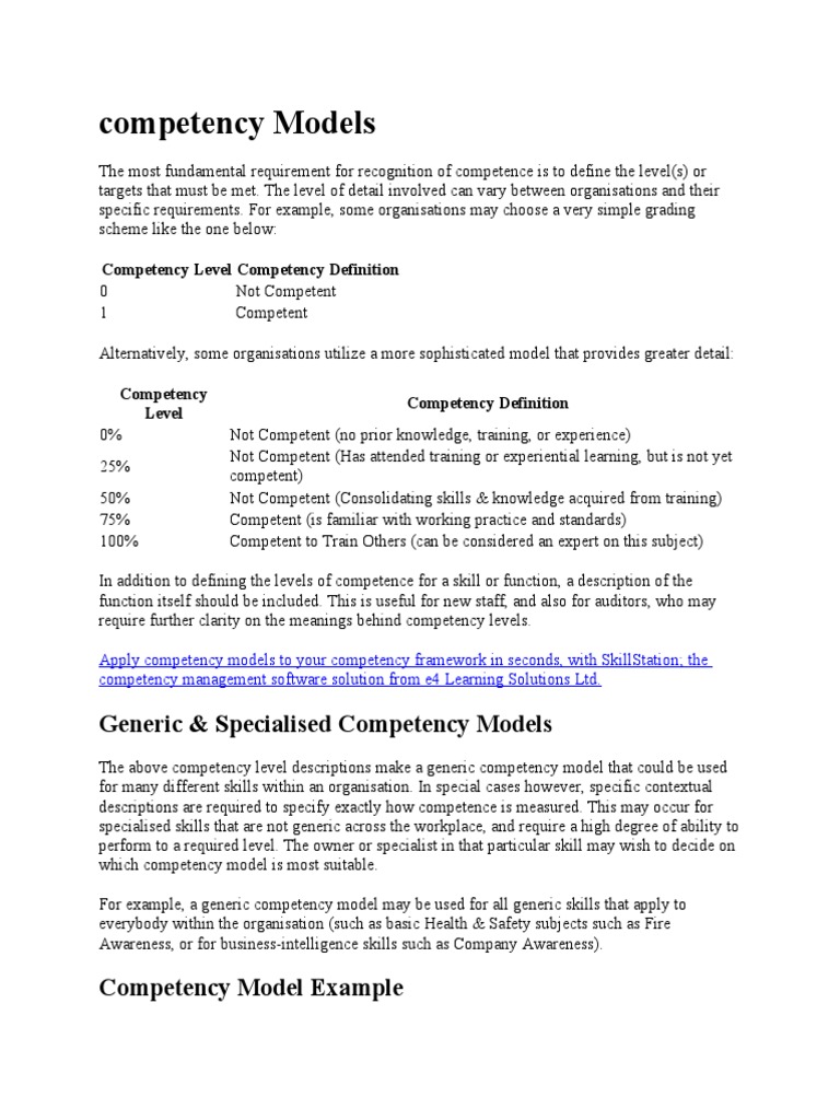 Competency Models (English) | PDF | Competence (Human Resources ...