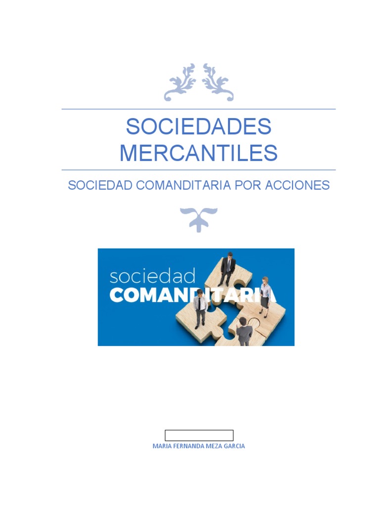 Sociedad Comanditaria Por Acciones | PDF | Sociedad de responsabilidad limitada | Empresas
