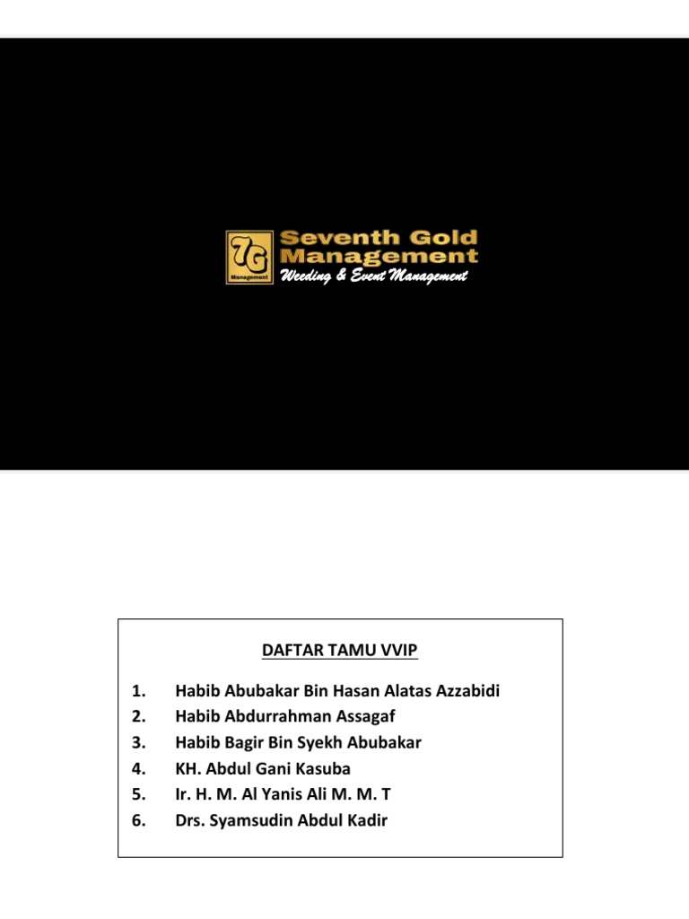 Daftar Tamu dan Biografi Pengantin | PDF