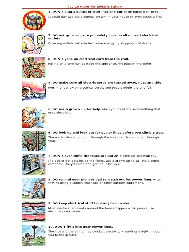 10 Rules For Electric Safety | PDF