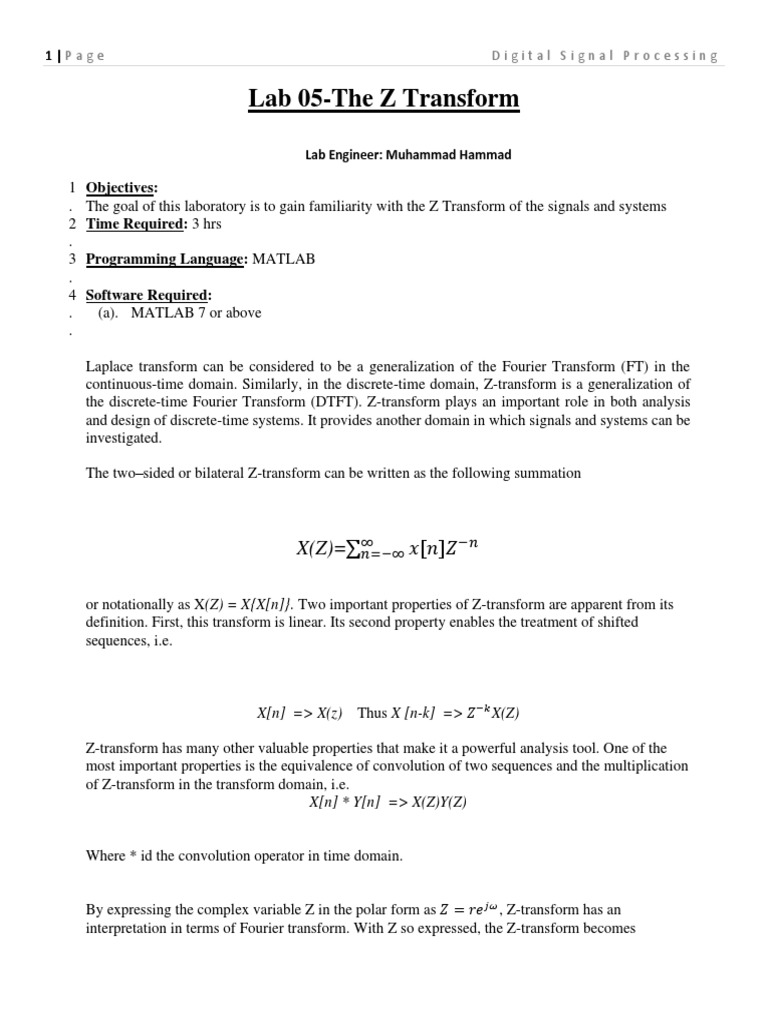 Lab 05 | PDF | Telecommunications Engineering | Applied Mathematics