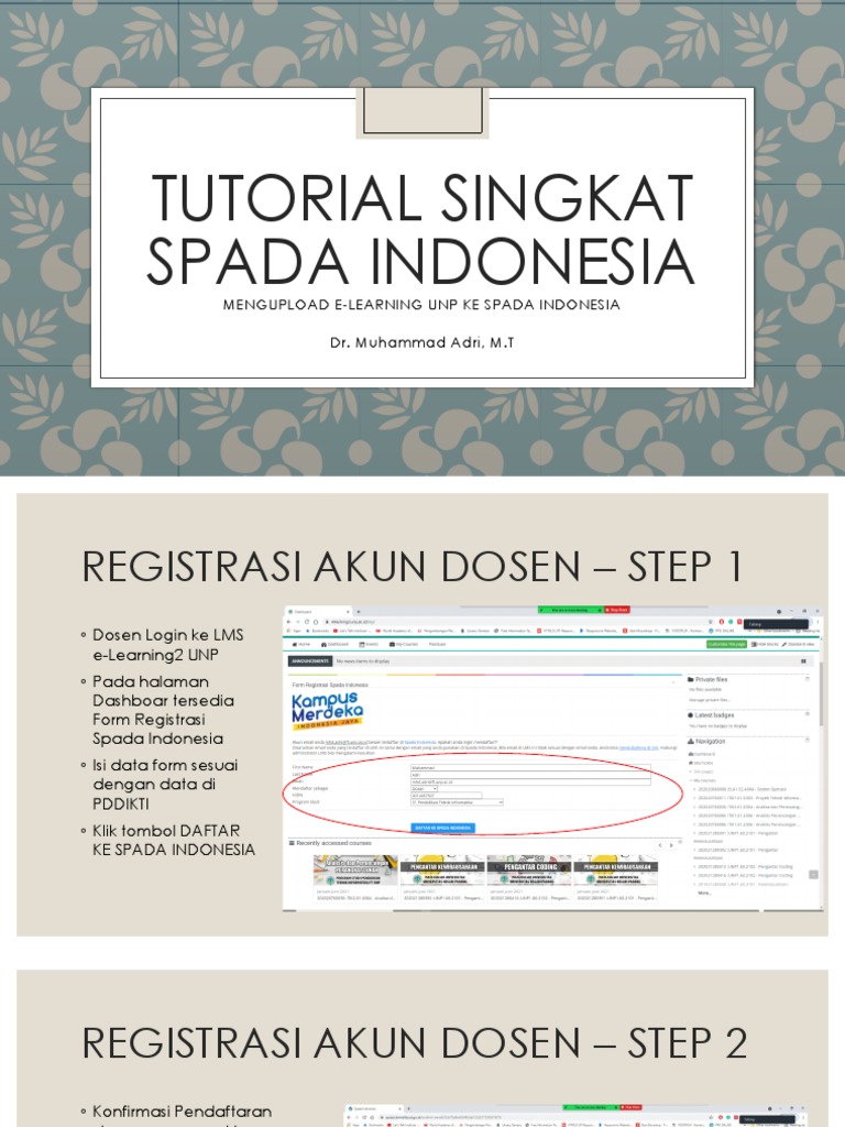 Tutorial Singkat Spada Indonesia | PDF