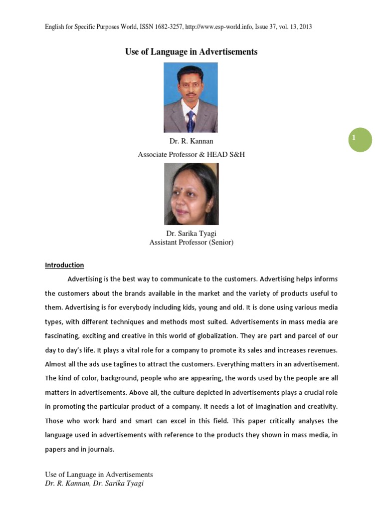 Use of Language in Advertisements | Download Free PDF | Adjective ...