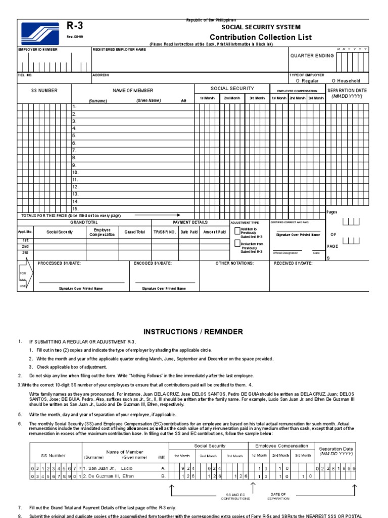 Contribution Collection List: Quarter Ending | PDF | Mail | Employment