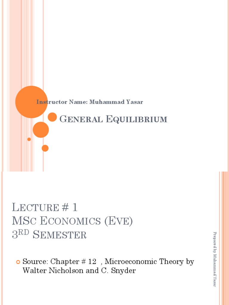 General Equilibrium Analysis Overview | PDF | General Equilibrium ...