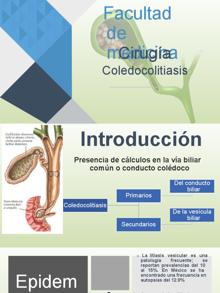 Coledocolitiasis | PDF | Enfermedades digestivas | Órgano (anatomía)