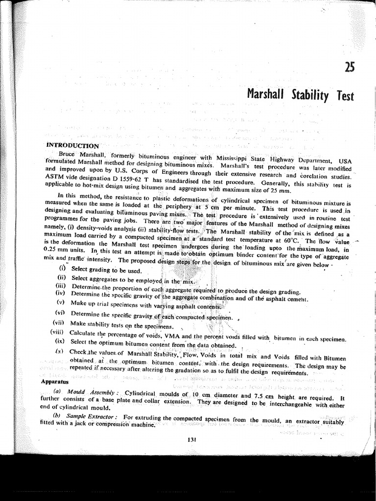 Marshall Stability Test | PDF