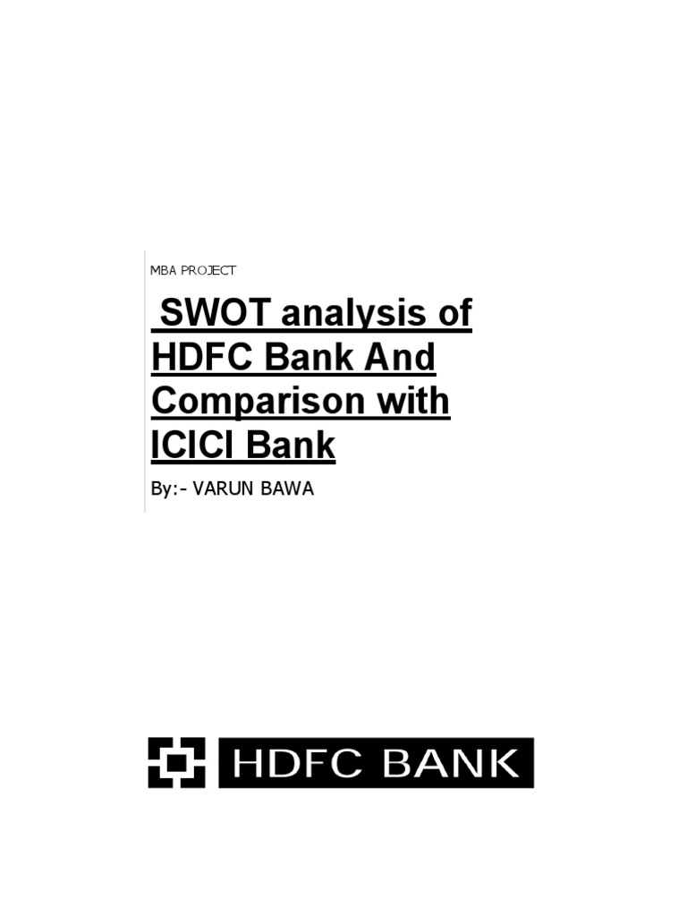 A Project Report On Comparison Between HDFC Bank Amp Icici Bank | PDF ...
