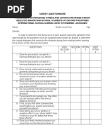 Academic Stress Inventory | PDF | Anxiety | Teachers